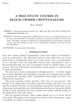 Cryptanalysis | course-cryptanalysis